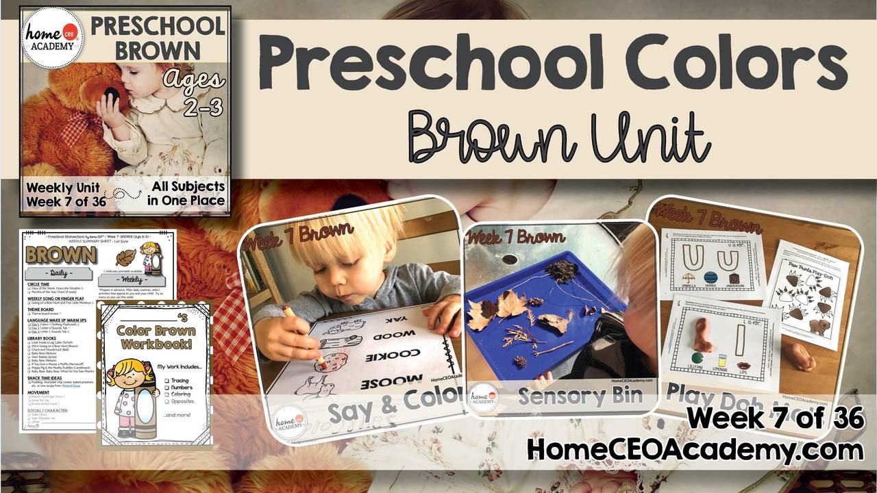 Preschool Colors: Brown Theme by Home CEO Academy