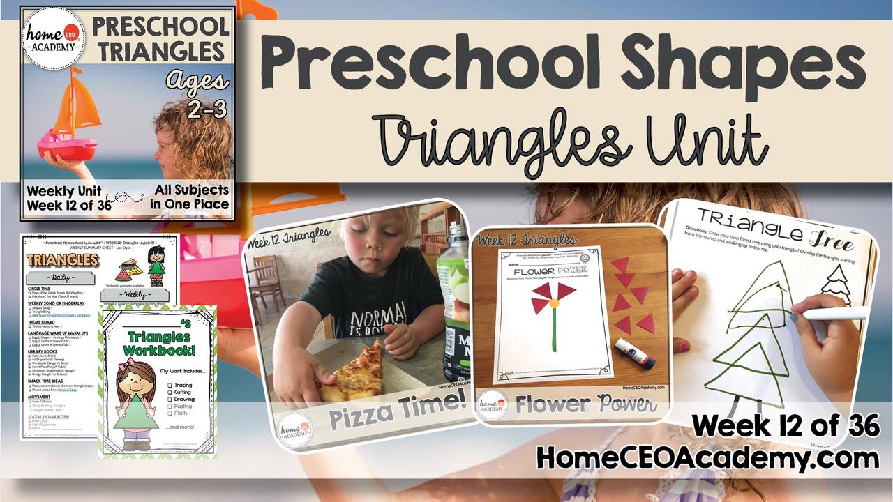 Preschool Shapes: Triangles Theme by Home CEO Academy