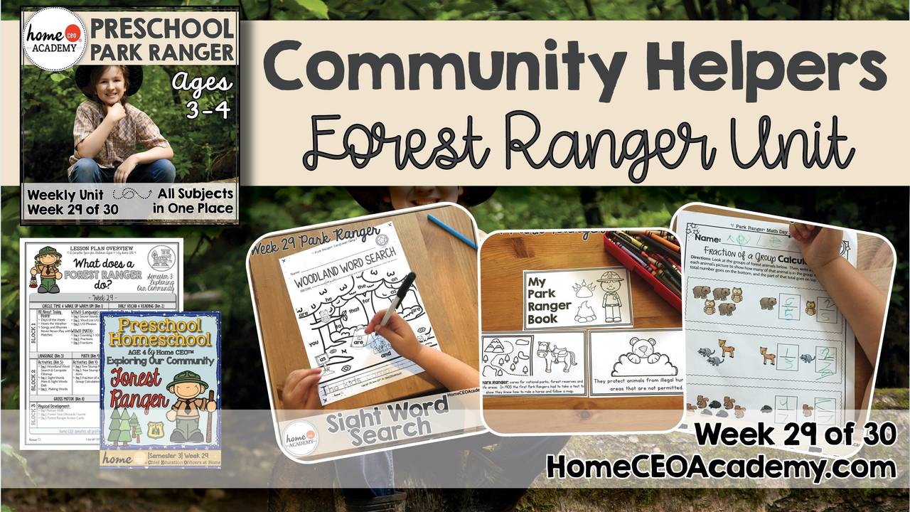 Preschool Community Helpers: Forest Ranger by Home CEO Academy