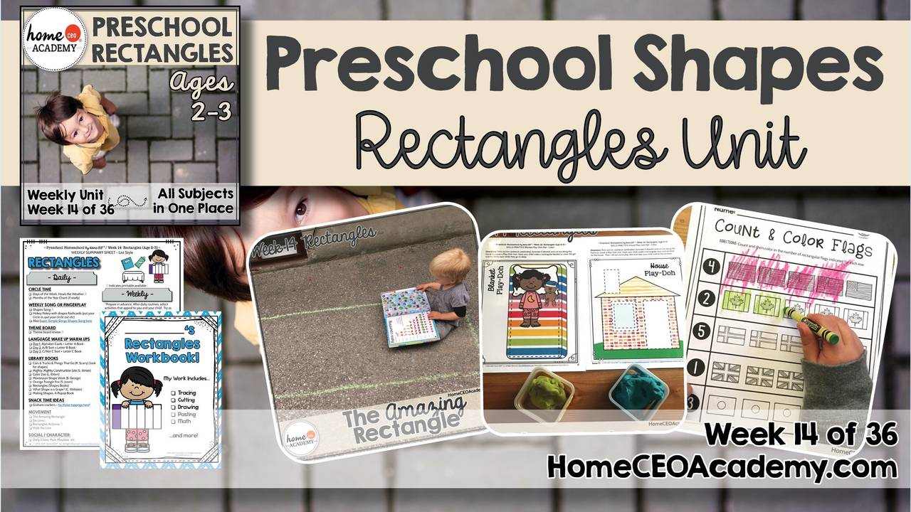 Preschool Shapes: Rectangles Theme by Home CEO Academy