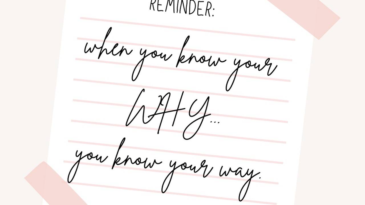Know your why know your way
