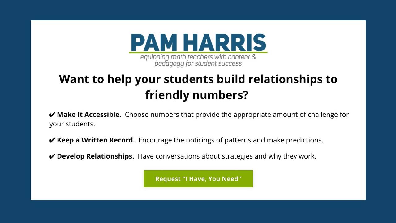 Want to help your students build relationships to friendly numbers?