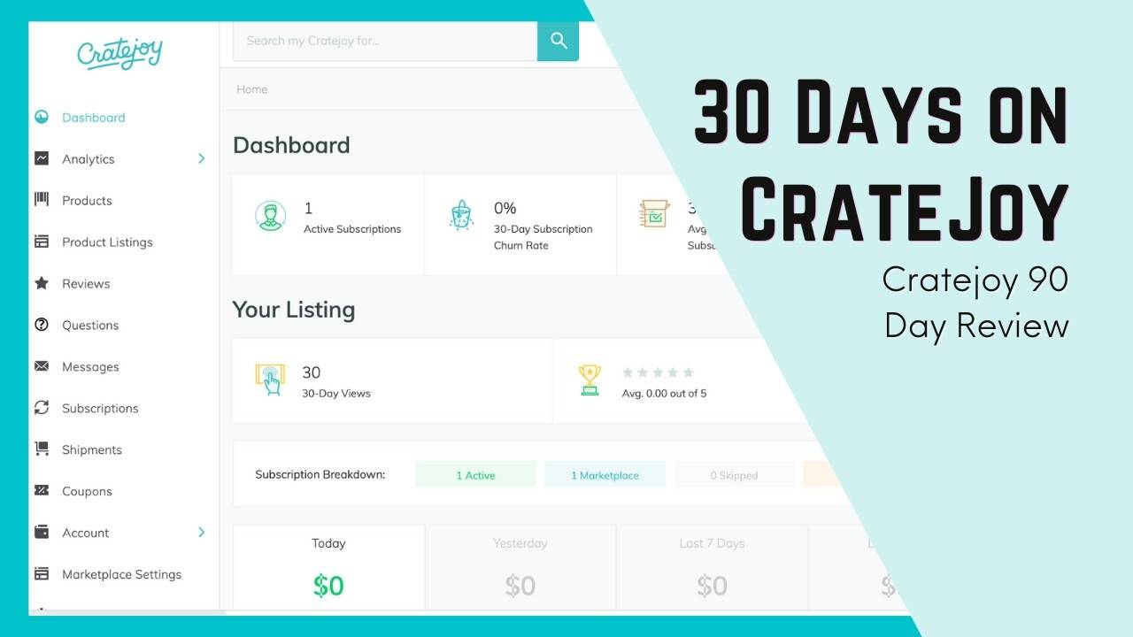 30 Days on Cratejoy : Cratejoy 90 Day Review