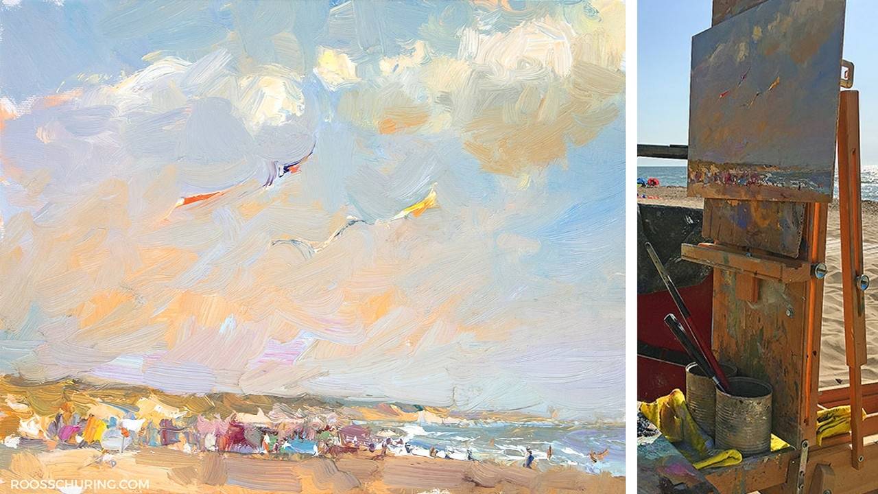 Seascape Kites - Play of Light - Painting Seascapes Roos Schuring