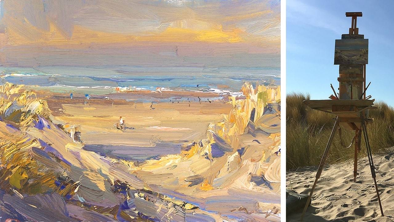 Seascape Viewing from Dunes - Painting Seascapes Roos Schuring