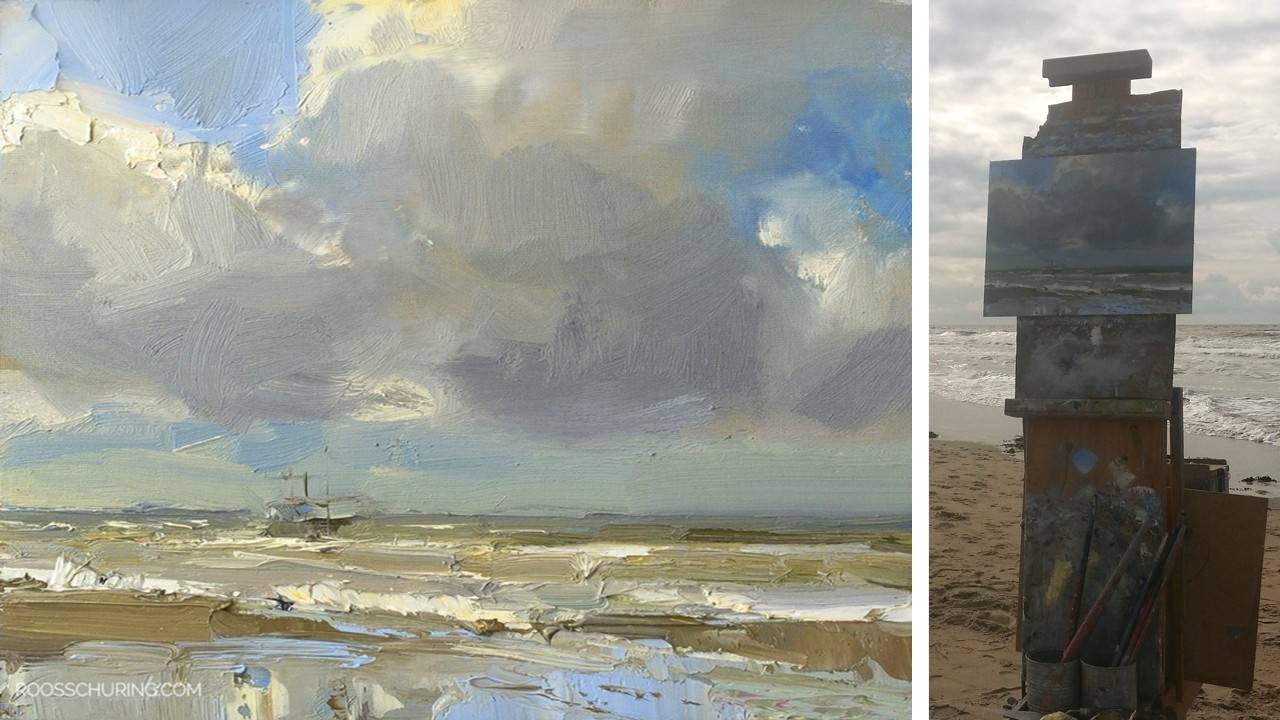 Seascape Shrimp Boat - Seascapes by Roos Schuring