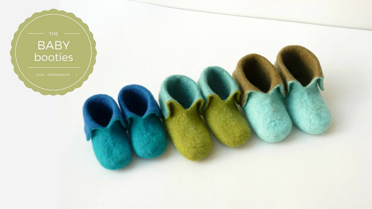 Wet felted baby booties tutorial