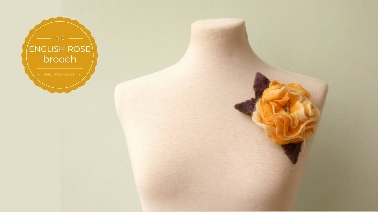 Online felting tutorial - The English Rose Brooch eBook