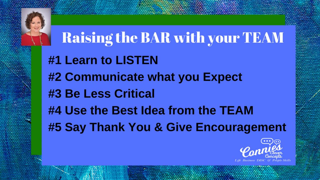 Raising the BAR with your TEAM