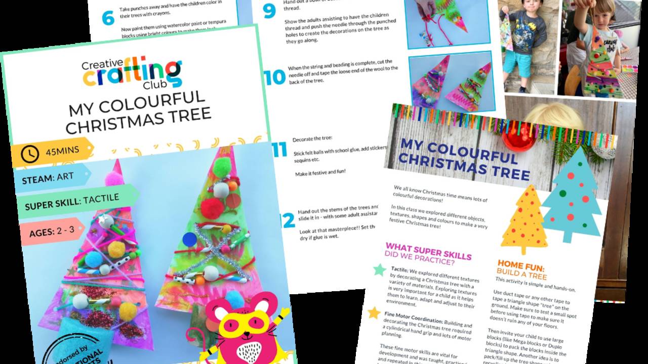 Full Lesson Plan: My Colourful Christmas Tree Craft for Ages 2 to 3