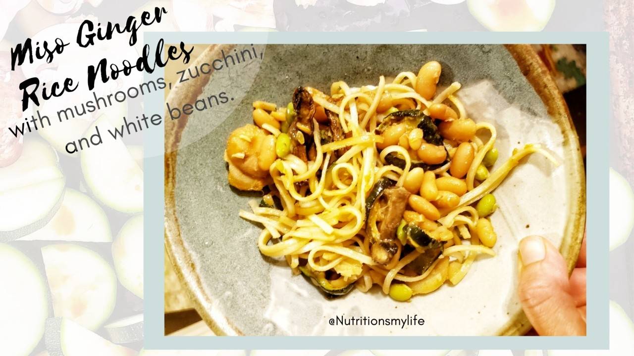 Immune boosting Miso Ginger Rice noodles with veggies recipe
