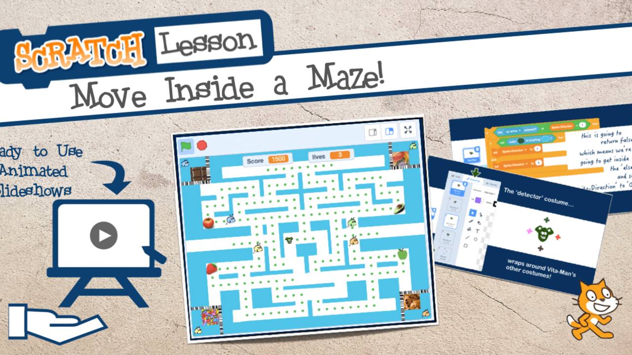 How to Move Inside a Maze: a Ready to Use Scratch Lesson