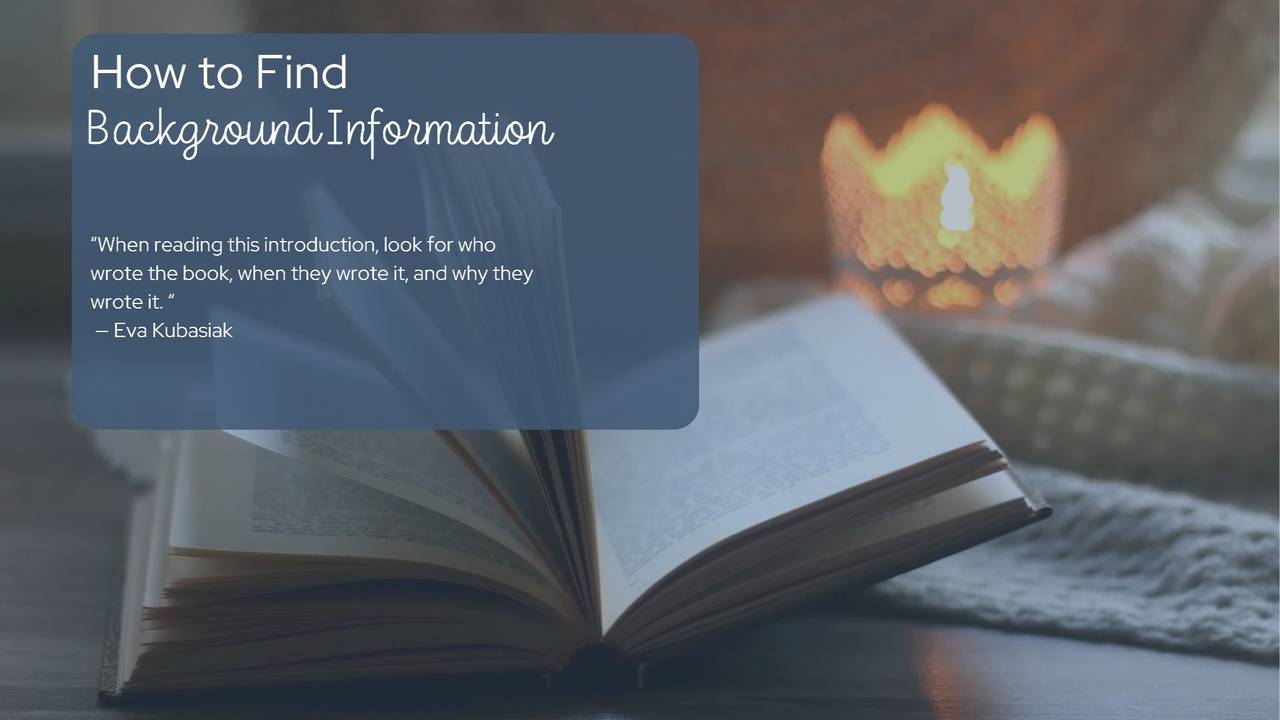 How To Find Background Information How To Find Background Information