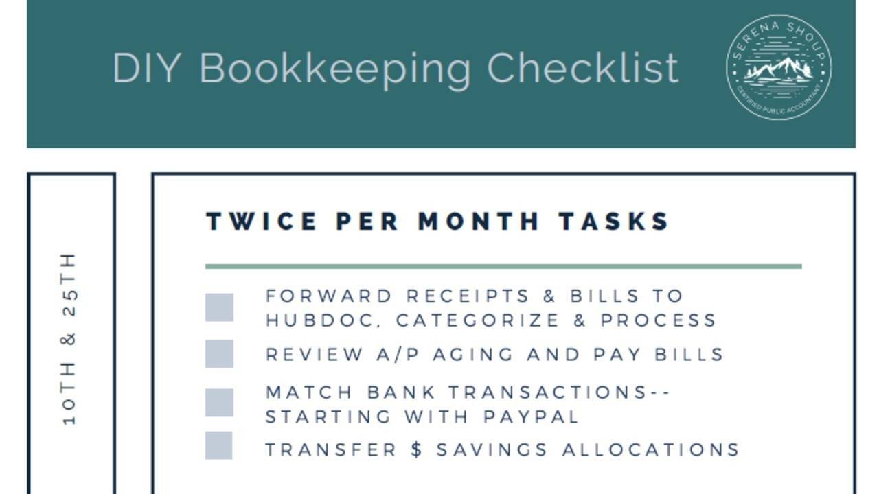 DIY Bookkeeping Training