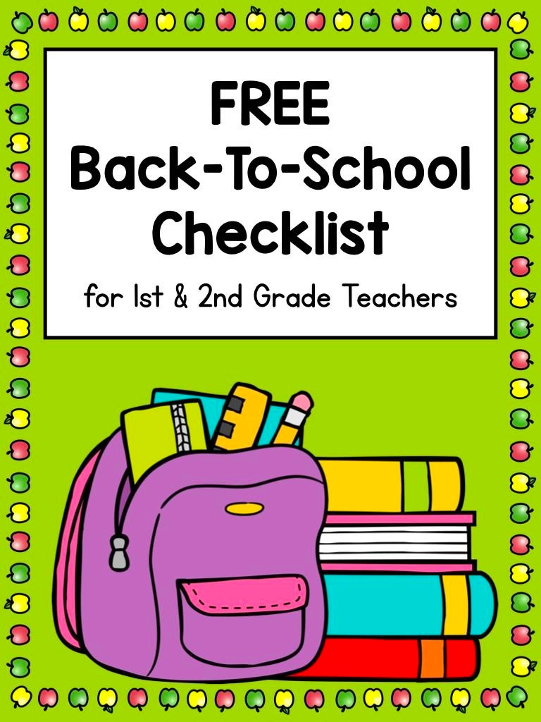Free Back To School Checklist | 1st & 2nd Grade Teachers