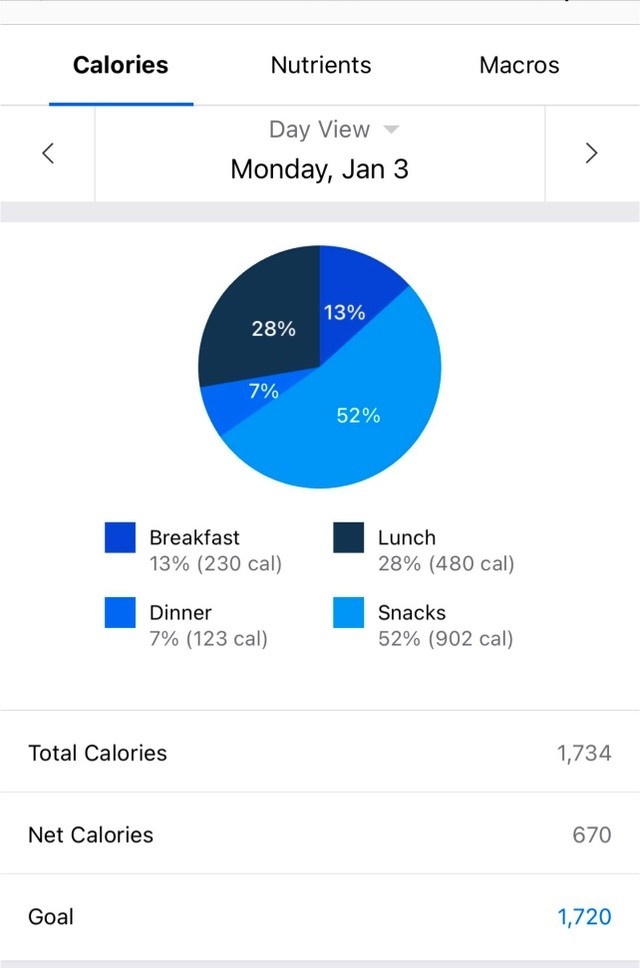 Pie Chart and Calorie Video