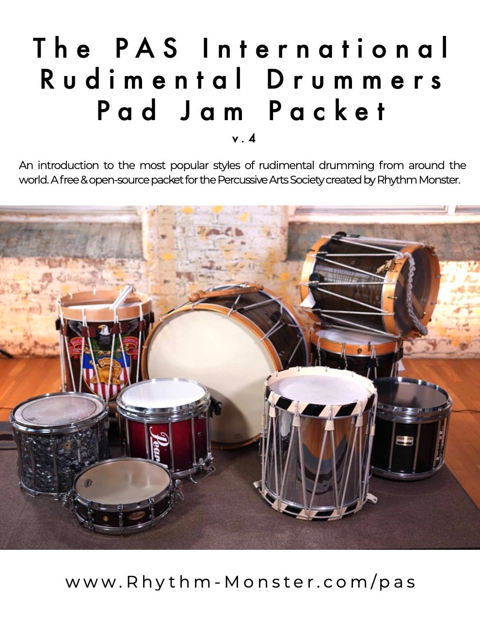 The PAS International Rudimental Drummers Pad Jam Packet