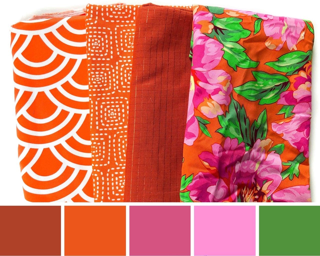 The pop of color (in this case pink and green) comes from your print ...