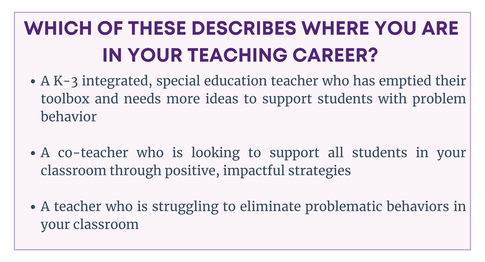 3 Keys to Stopping Problem Behavior Waitlist