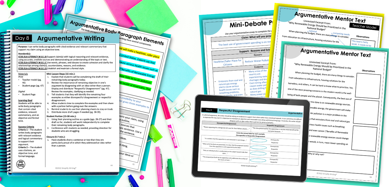 Simplify Writing® For Middle School