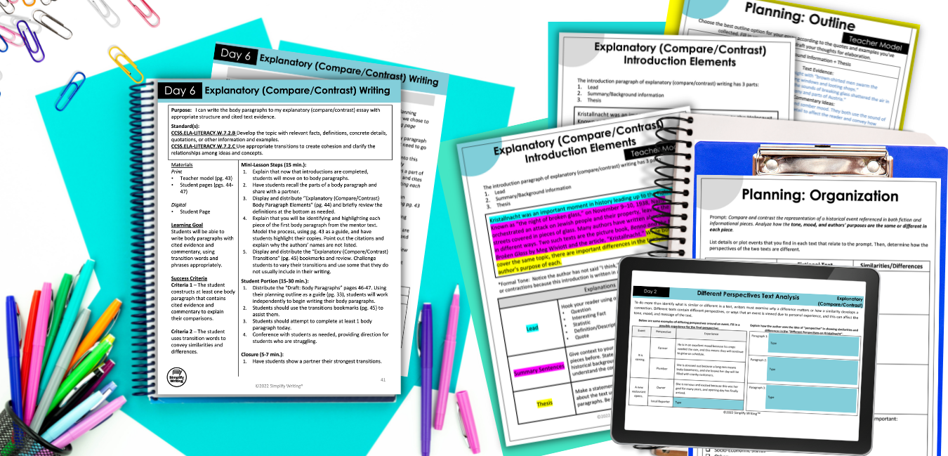 Simplify Writing® For Middle School