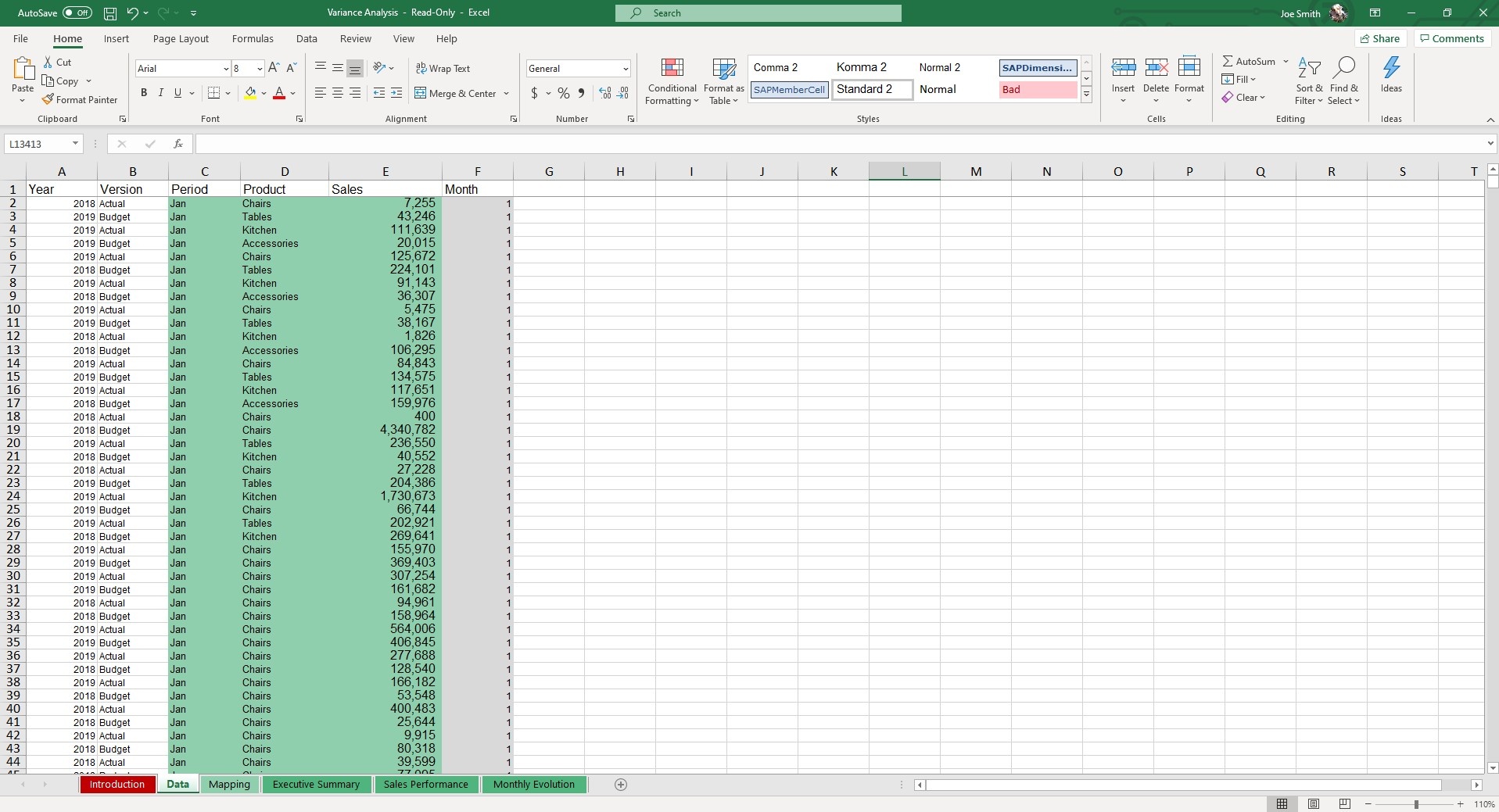 Variance Analysis Excel Template Simple Sheets
